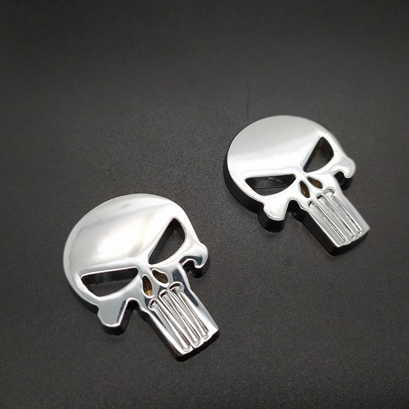 2 pcs Punisher metal badge magwell sticker Metal Decal Sticker 3D ...