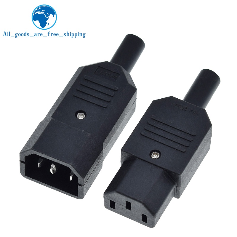 IEC Straight Cable Plug Connector C13 C14 10A 250V Black female&male ...