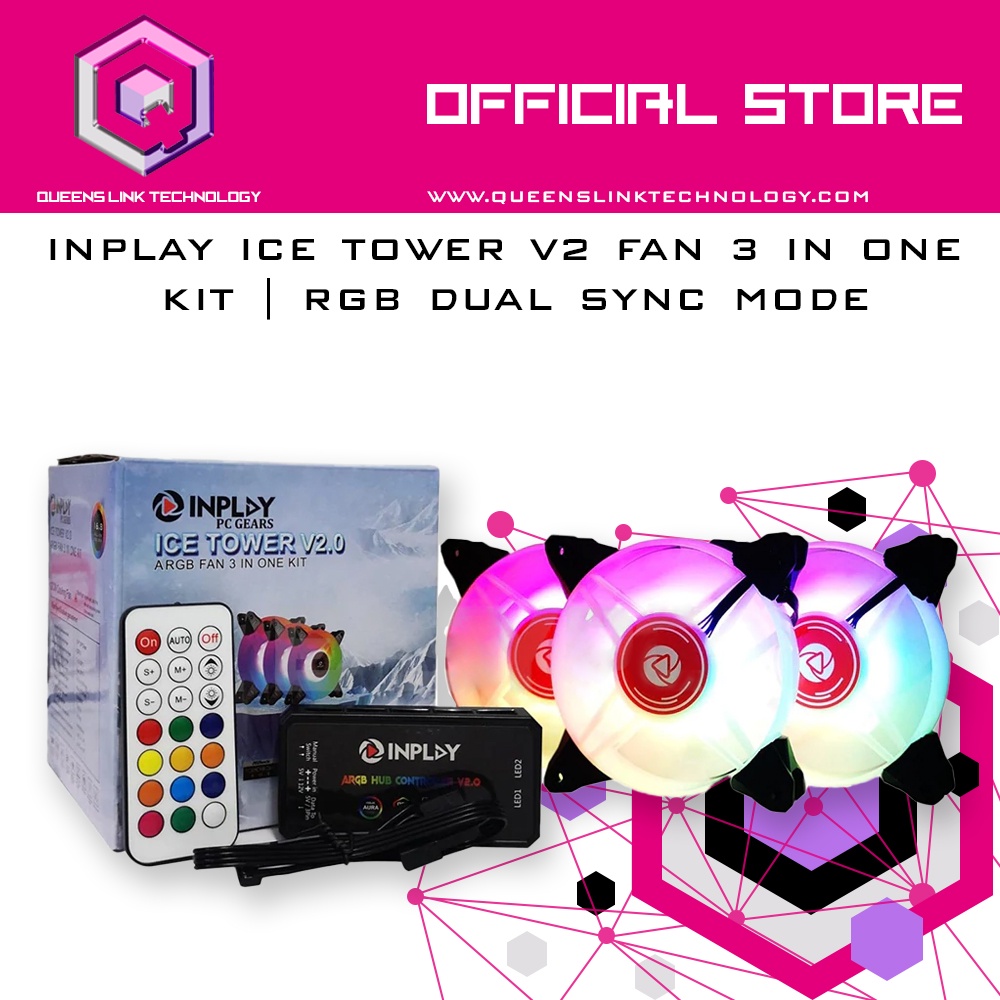 INPLAY ICE TOWER V2 FAN 3 IN ONE KIT | RGB DUAL SYNC MODE | Shopee ...