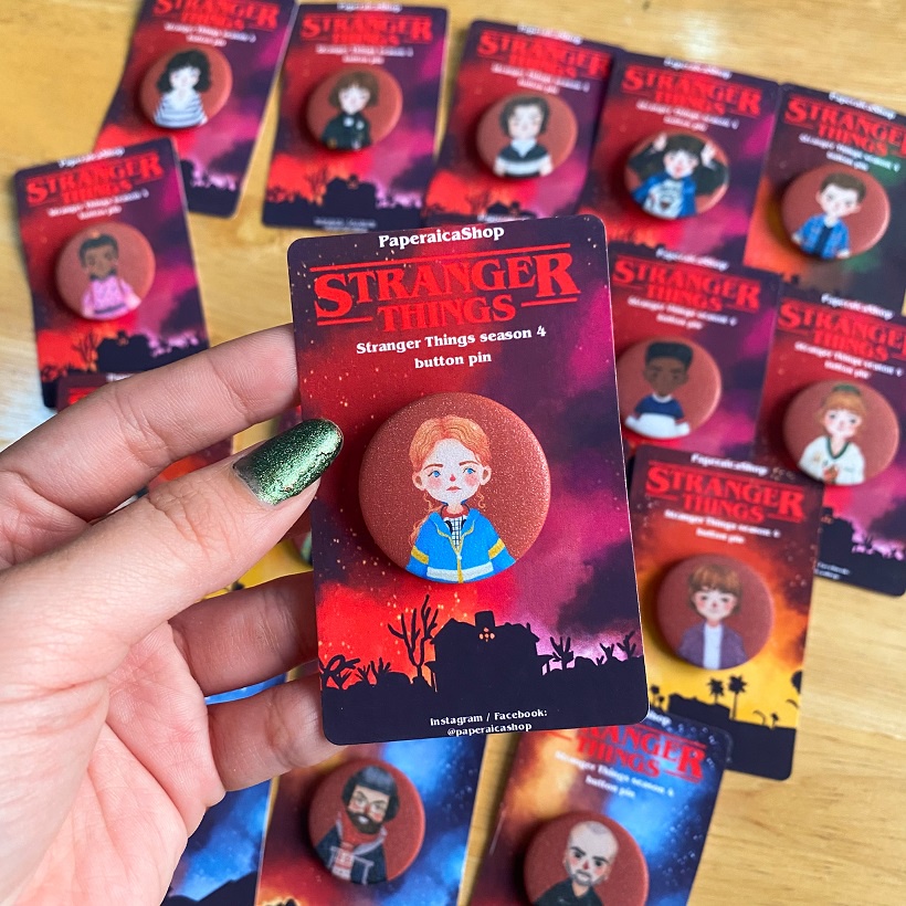 Stranger Things 4 Button Pins, Deco Pins, Stranger Things Merch ...