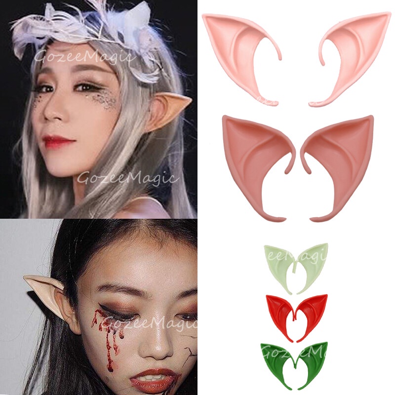 1 Pair Latex Elven Elf Ears Fairy Halloween Wizard Sorcerer Hobbit ...