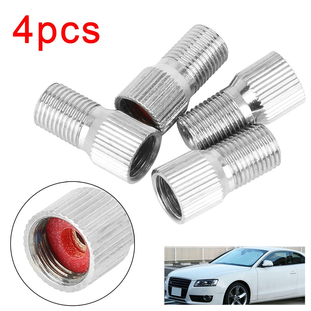 【SUPERSL】 4pcs 19mm Chrome Tyre Wheel Valve Stem Cap Extension Extender ...