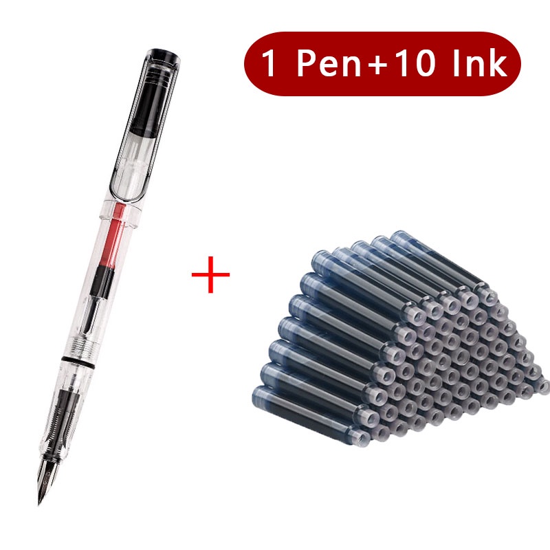1 pen + 10 inks 0.38 mm Fountain Pen Set 0.38mm EF Nib Writing ...