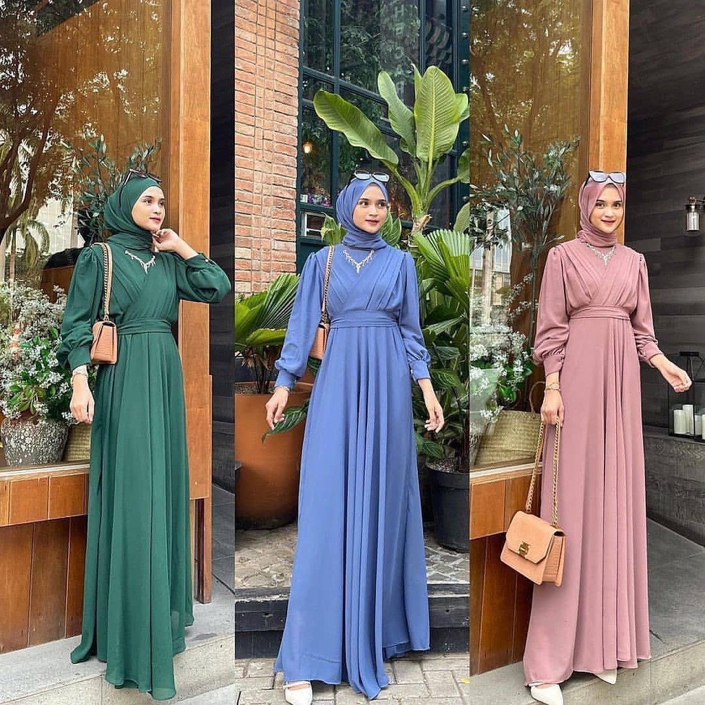 Gaudy Maxi Gamis Ceruty Babydoll / Theressa Dress for Women / Muslim ...