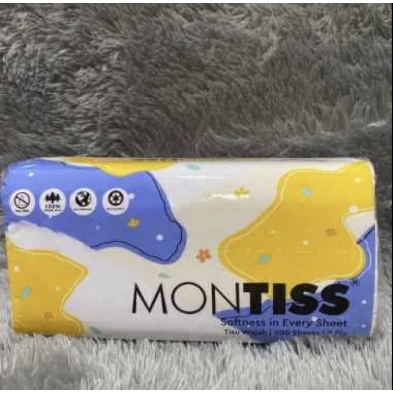 Tissue MONTISS 200 SHEET / 2 PLY TISSUE Smooth And Soft | Shopee ...