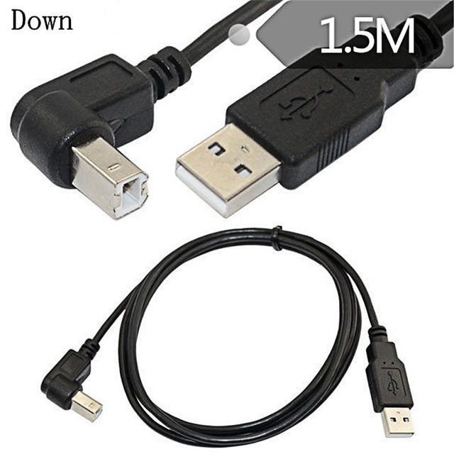 USB 2.0 A Male to USB B Male Type B BM Up&Down&Right & Left Angle ...