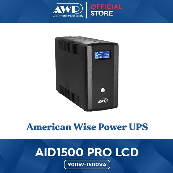 AWP Aide Pro LCD 900W-1500VA UPS with AVR Uninterruptible Power Supply ...