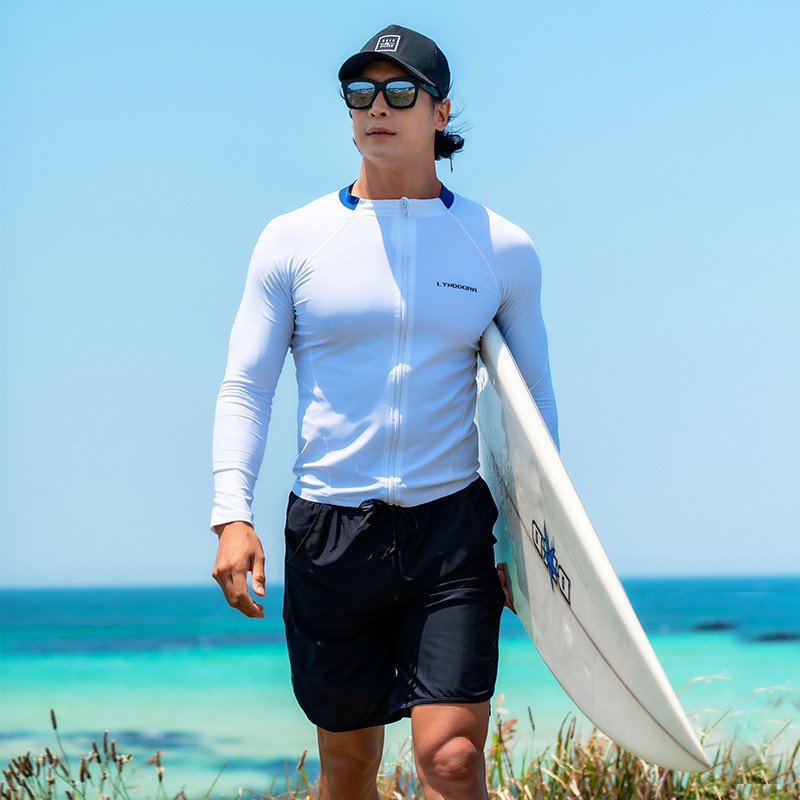 SAILBEE Men's UV Protect Surfing Rash Guard Long Sleeve Swimsuit ...