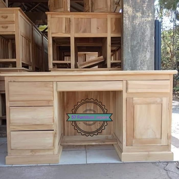 KAYU Simple Teak Wood Office Work Desk | Shopee Philippines