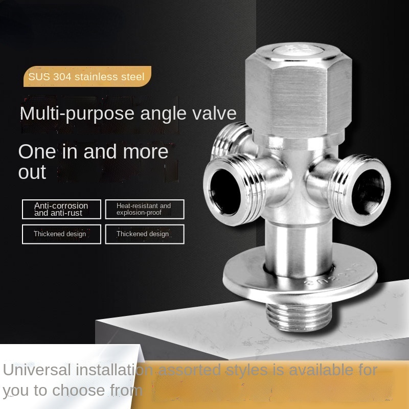 304 Stainless Steel Three-Four-Way Angle Valve Toilet Inlet Pipe Water ...