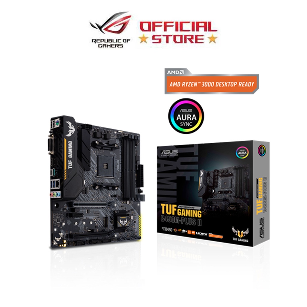 Asus TUF Gaming B450M-PLUS II AMD B450 (AM4) micro ATX Aura Sync RGB ...