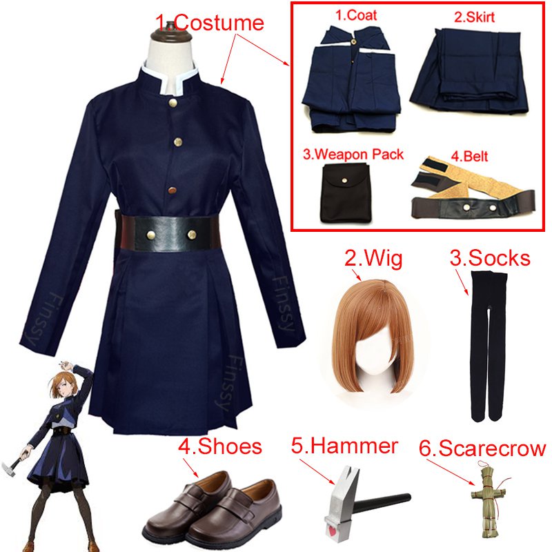Anime Jujutsu Kaisen Kugisaki Nobara Cosplay Costume Student Uniform ...