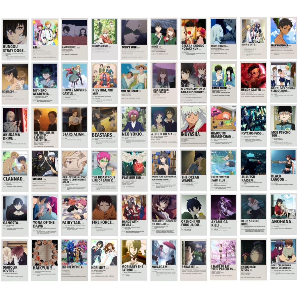 New Anime Polaroid Poster Set | Wall Collage Set Aesthetic Manga ...