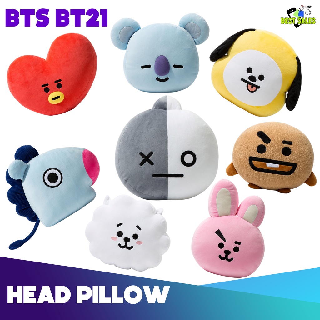 BTS KPOP BT21 HEAD PILLOW STUFFED TOY COLLECTION | Shopee Philippines