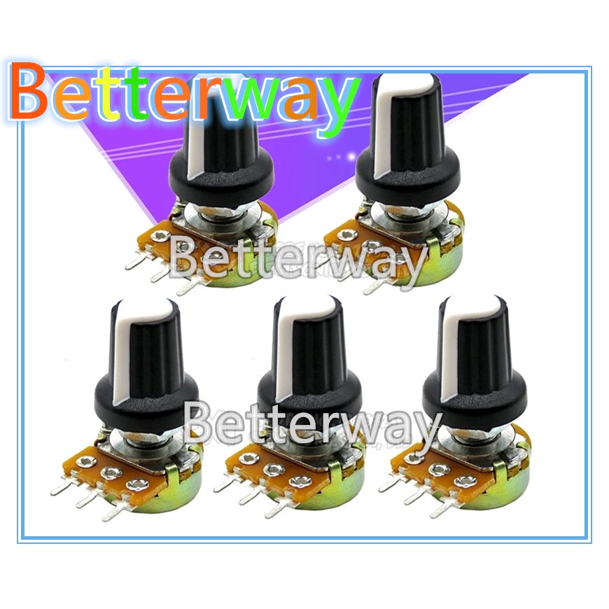 5 Sets WH148 1K 10K 20K 50K 100K 500K Ohm 15mm 3 Pin Linear Taper ...