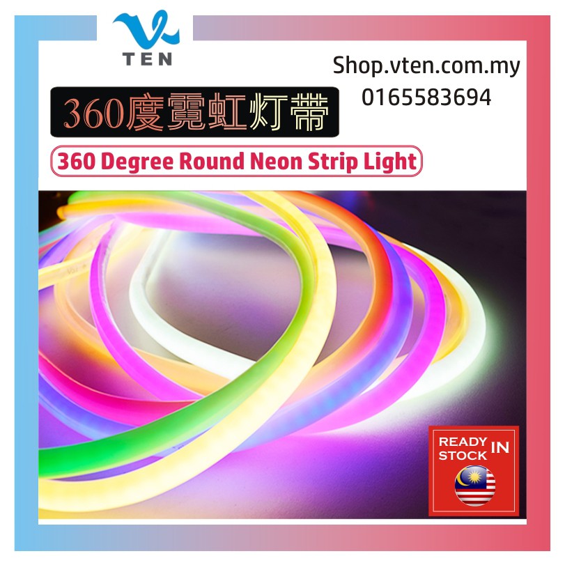 19Meter 20Meter 240V IP65 360 Bright Round LED Neon Strip Light Lampu ...