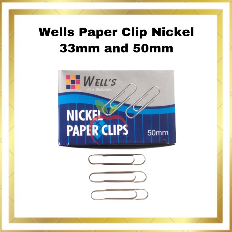 Wells Paper Clips Nickel 33mm and 50mm | Shopee Philippines