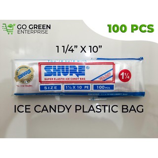 100 pcs ICE CANDY Plastic Bag PE 1.25" or 1.5" x 10"(Disposable Plastic ...
