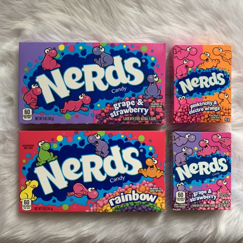 Nerds Candy Assorted Flavors Rainbow, grape & strawberry, pink & orange ...