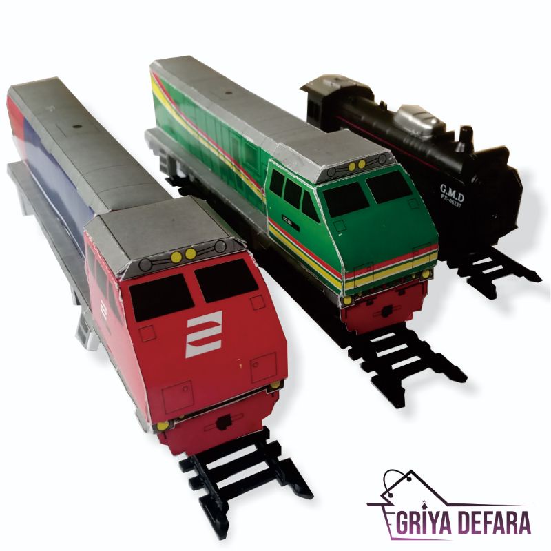 MESIN Griyadefara PAPERCRAFT Locomotive Train CC 203 CC203 Scala HO 1/ ...