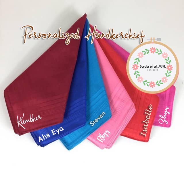 Burda MNL Personalized Handkerchief for Men and Women with Embroidered ...