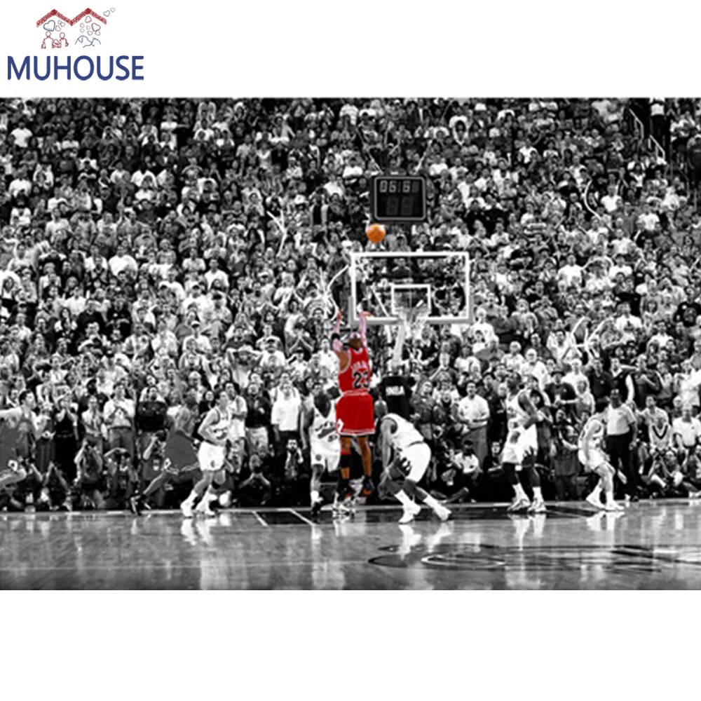 Michael Jordan&s Key Shot In Black White Poster Basketball Superstar ...