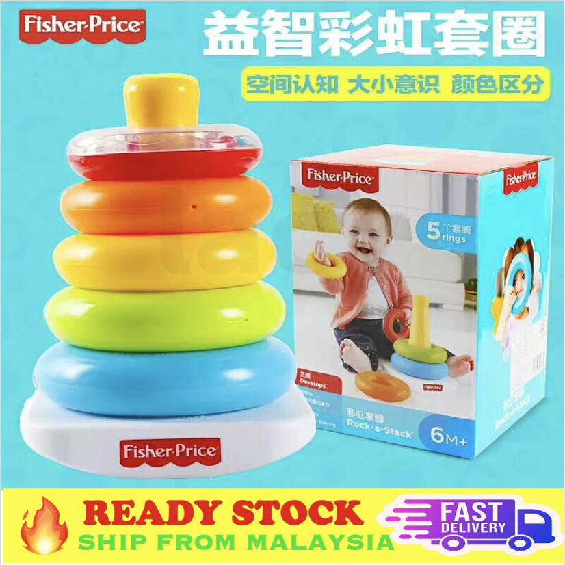 Fisher-Price Rock-a-Stack Classic with 5 Colourful Rings Early ...