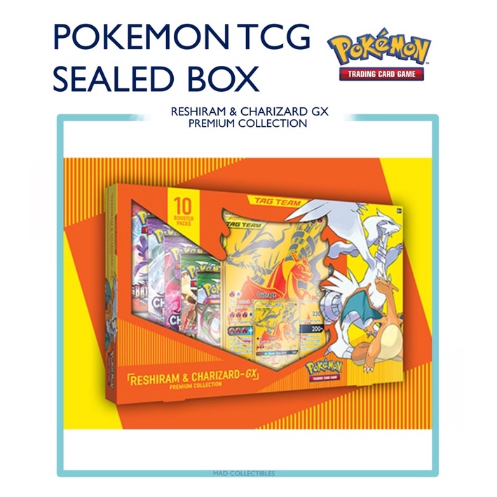Pokemon TCG Sealed Product - Reshiram & Charizard-GX Premium Collection Box | Shopee Philippines
