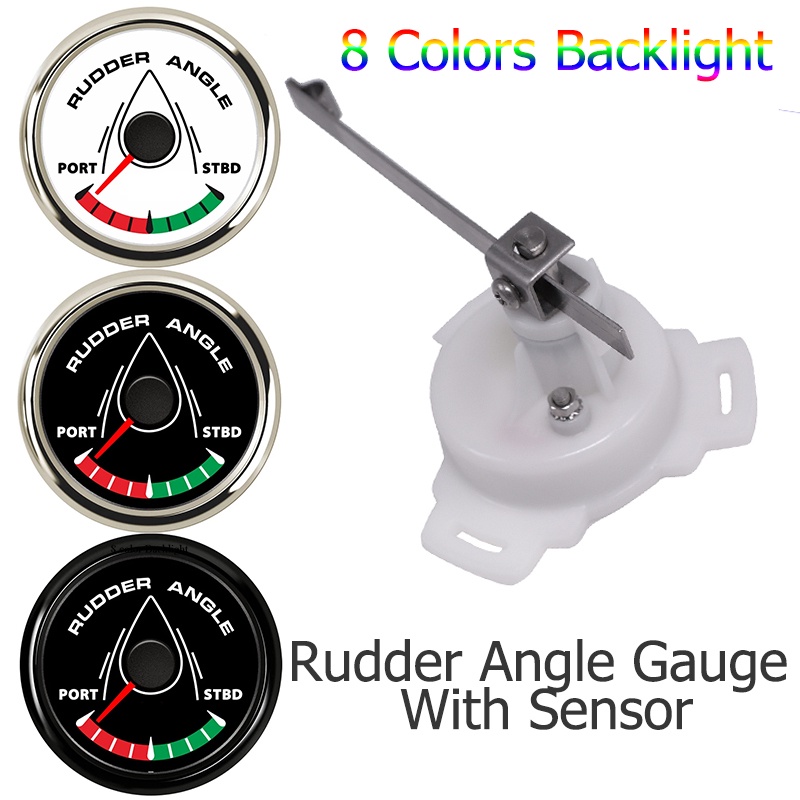 52mm Boat Marine Rudder Angle Indicator 0-190 ohm With Rudder Angle ...