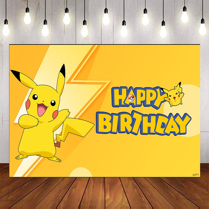Pokemon Backdrops Cartoon Pikachu For Children Birthday Party ...