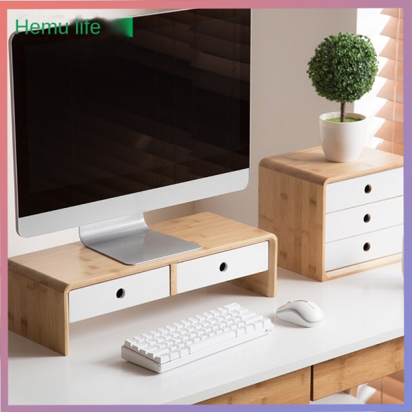 Computer elevated display desktop drawer storage box desk rack notebook ...