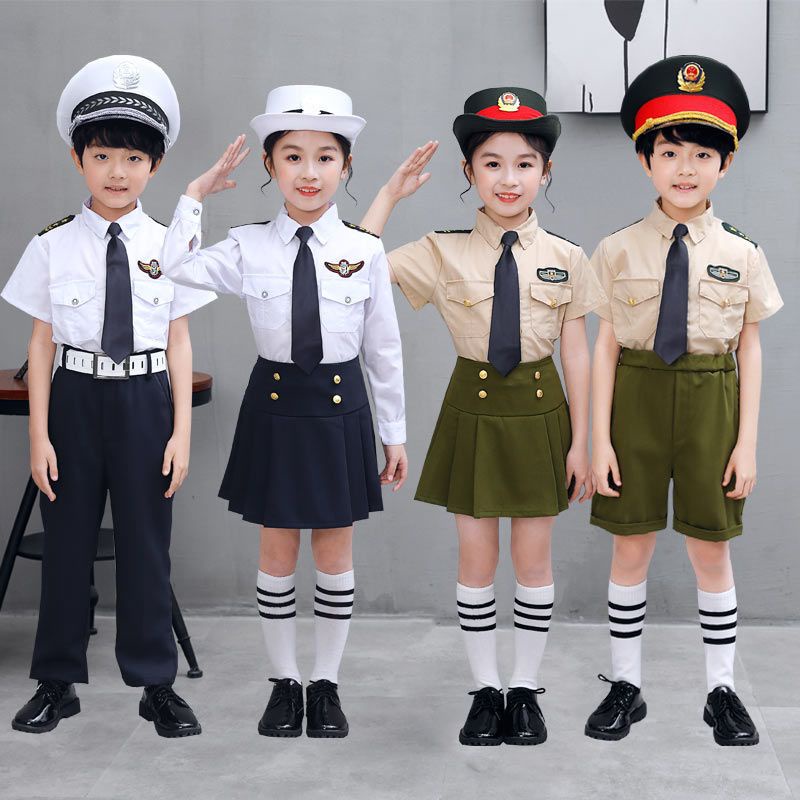 Ready Stock Children's Military Uniform Navy Sailor Costume Police ...