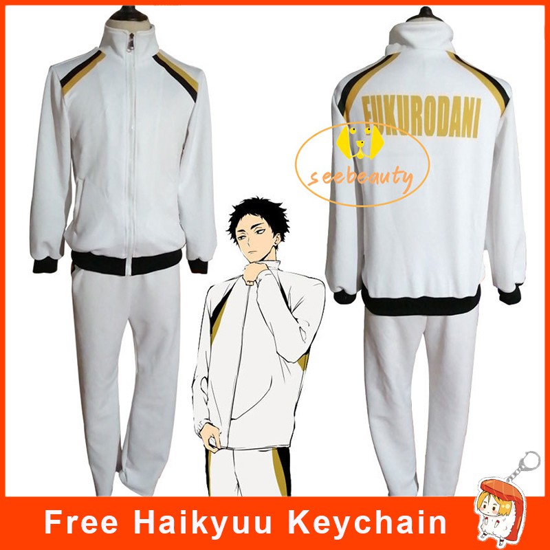 Haikyuu!! Fukurodani Academy Cosplay Costume Kotaro Bokuto Jacket+Pants ...