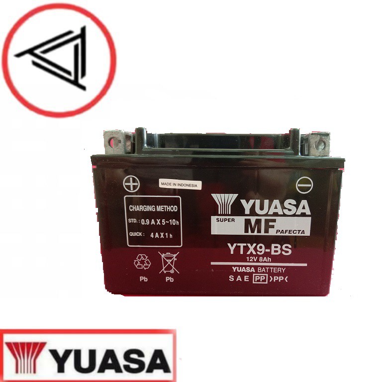 Yuasa Motorcycle Battery YTX9-BS (made in Indonesia) - for KTM Adventure 790 R / BMW C400 / KTM ...