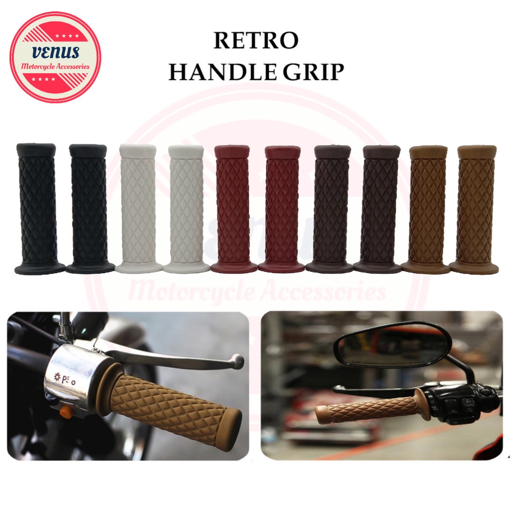 Venus Motorcycle Retro Handle Grip Rubber Universal | Shopee Philippines