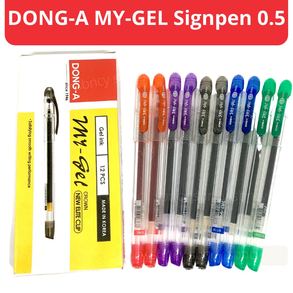 Dong-A My-Gel Gel Ink Signpen 0.5 Fine (Sold per Box - 12's) | Shopee ...