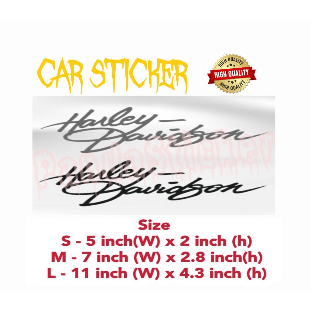 HIGH GRADE HARLEY DAVIDSON LOGO STICKER MOTOR VINYL STICKERS | Shopee ...