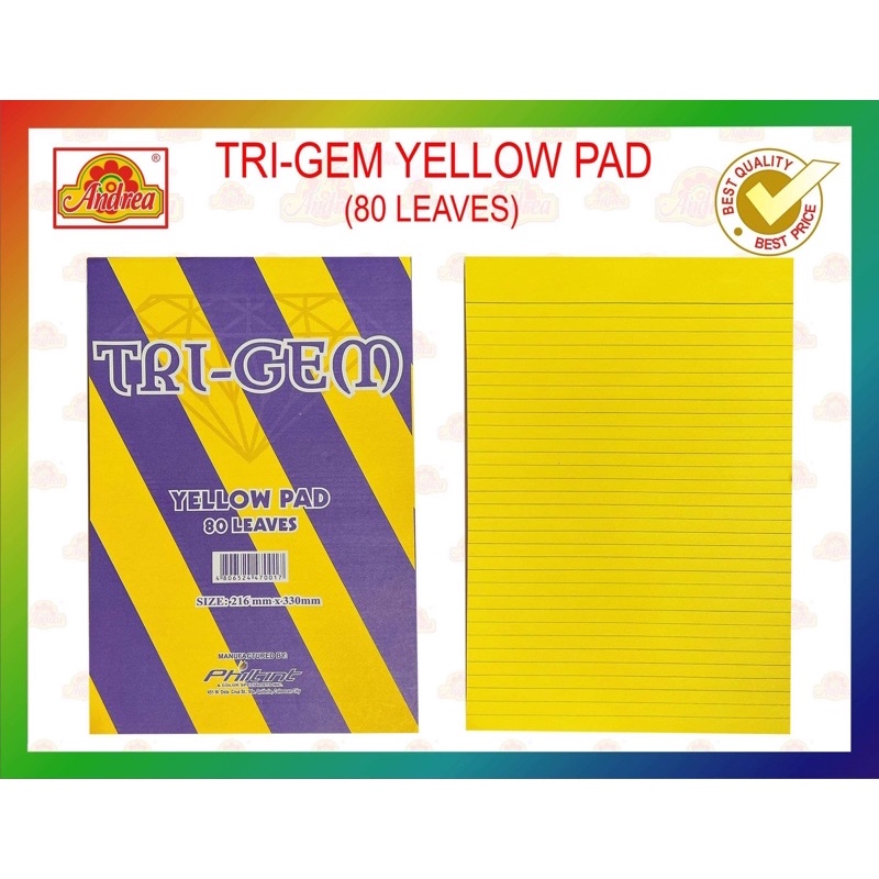 Trigem Yellow Pad Class A good quality | Andrea | Shopee Philippines