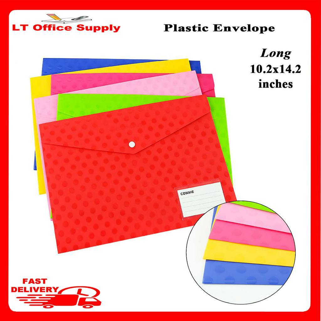 Plastic Envelope Document Bag Snap button file bag Long | Shopee ...