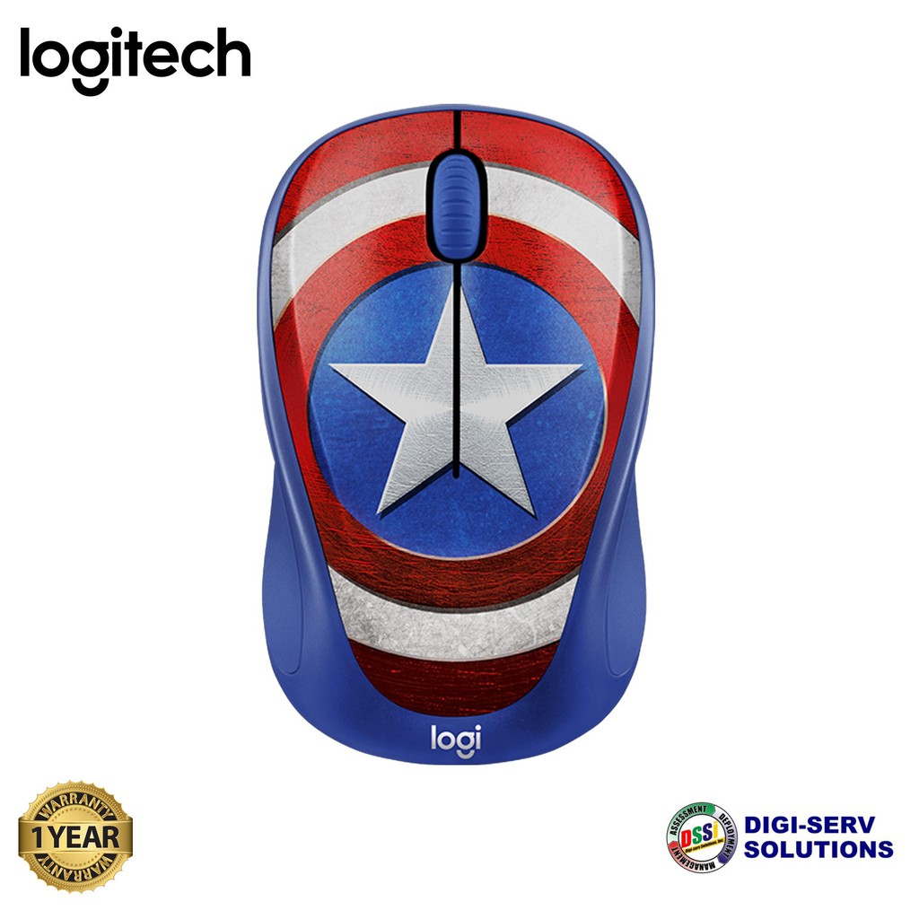 Logitech Captain America M238 Marvel Collection 2.4 GHz Wireless Mouse ...
