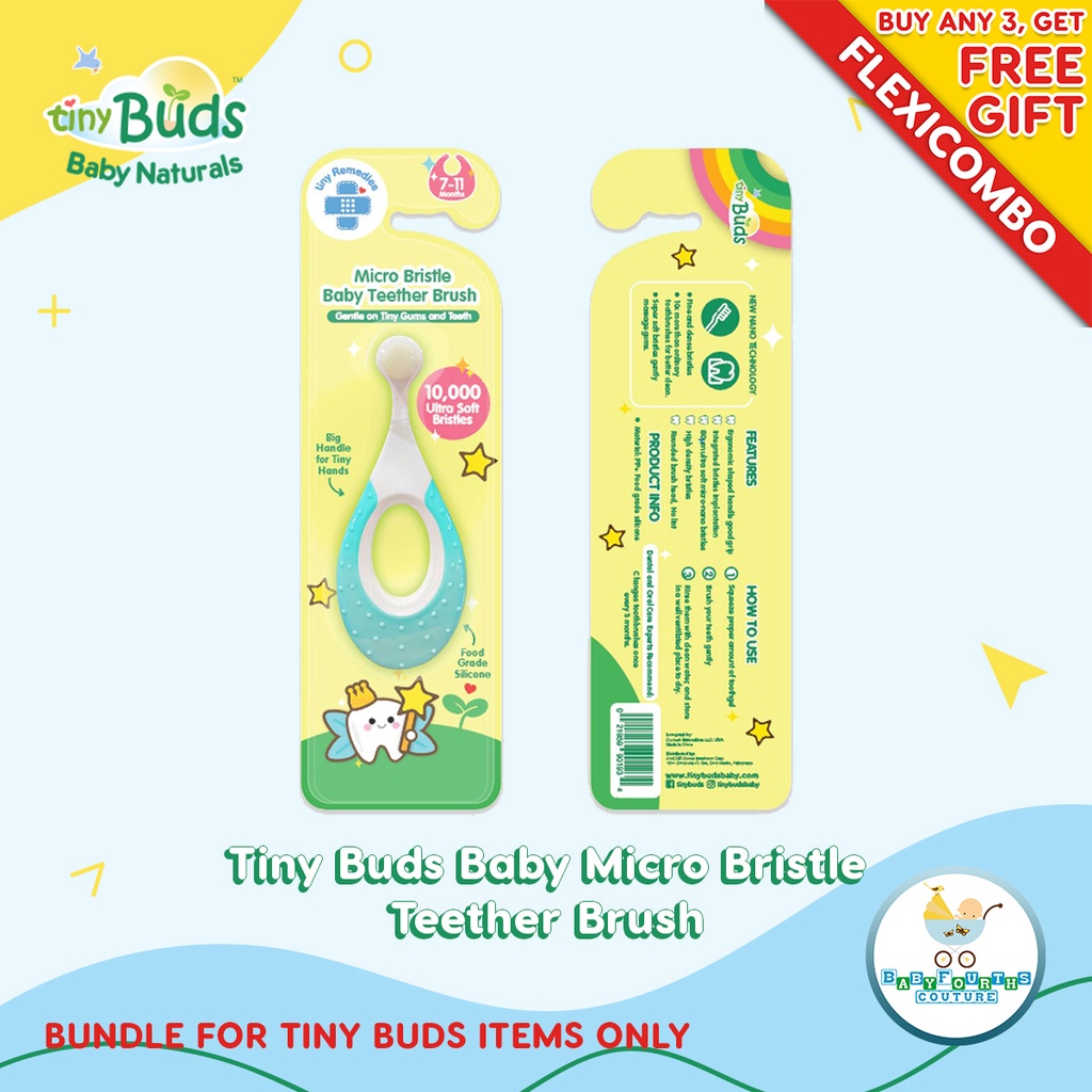 BFCM Tiny Buds Baby Micro Bristle Teether Toothbrush (7-11 months ...