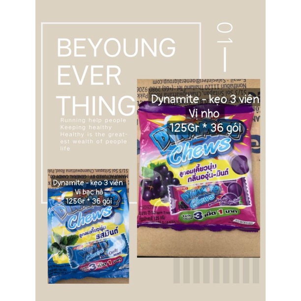 Dynamite candy 3 pieces strawberry and mint flavor 125g pack | Shopee ...