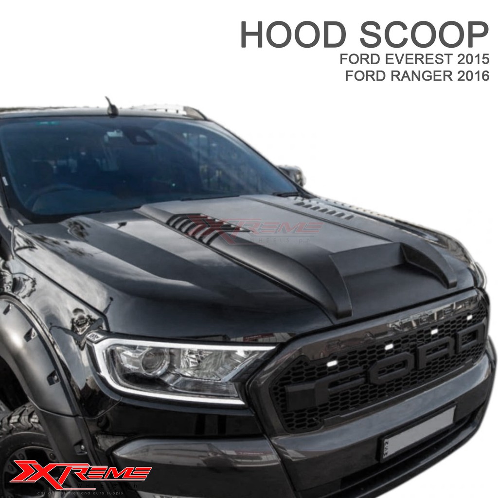 Ford Ranger / Everest 2015 to 2022 Slim Hood Scoop Matte Black / Front ...
