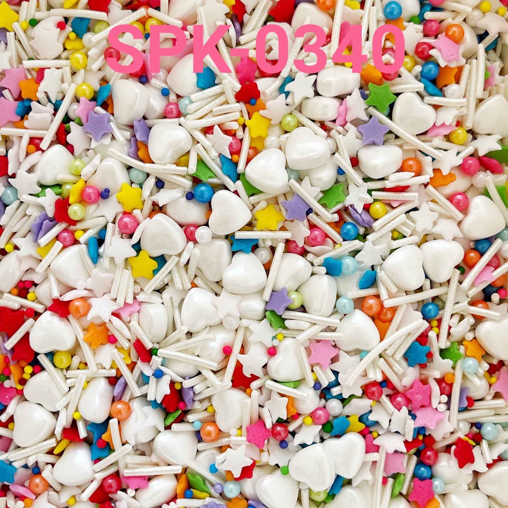 PUTIH Spk-0340 Sprinkles sprinkle sprinkler 1kg white rainbow star ...