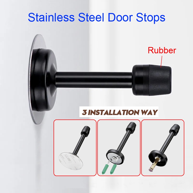 (COD) 1PCS Rubber Wall Mounted Door Stopper 79mm 95mm 105mm 120mm ...
