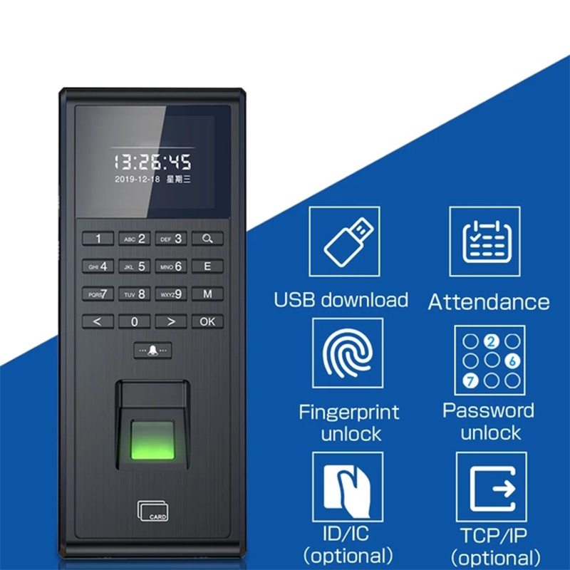 TCP/IP Fingerprint RFID 125KHZ Time Attendance smart door access control system kit Standalone ...