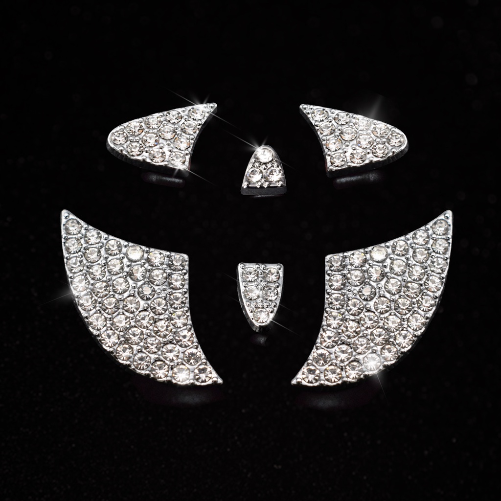Bling Rhinestone Car Steering Wheel Diamond Logo Sticker Crystal Emblem ...