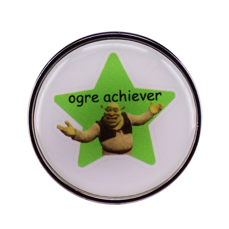 Button Badge Gifts Ogre Achiever Lapel Pin Cartoon Shrek Green Star ...