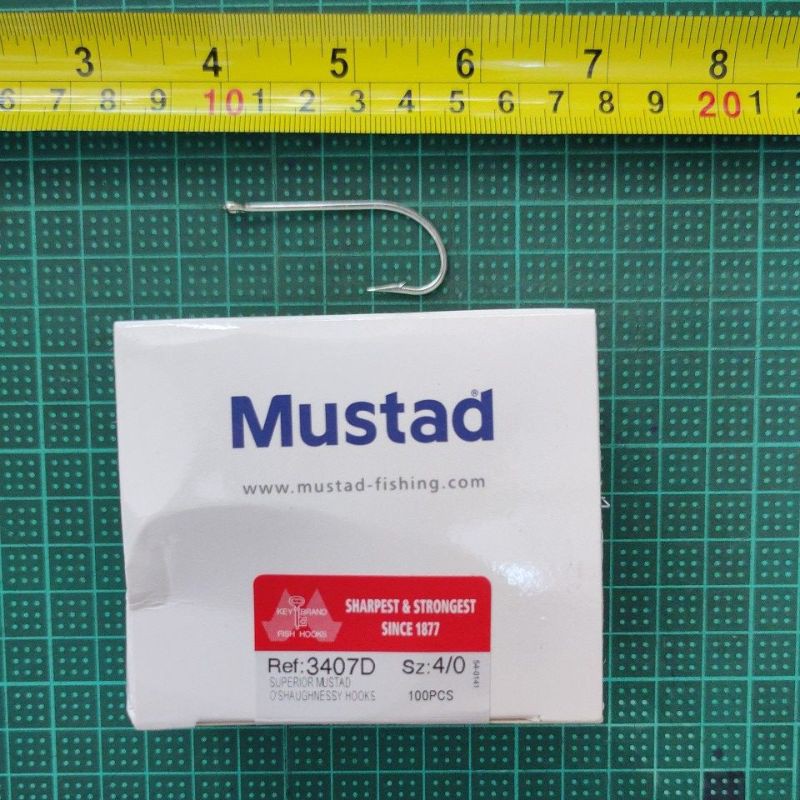 MUSTAD NORWAY FISHING HOOKS ( 1/0 - 9/0 ) - ref: 3407D | Shopee Philippines
