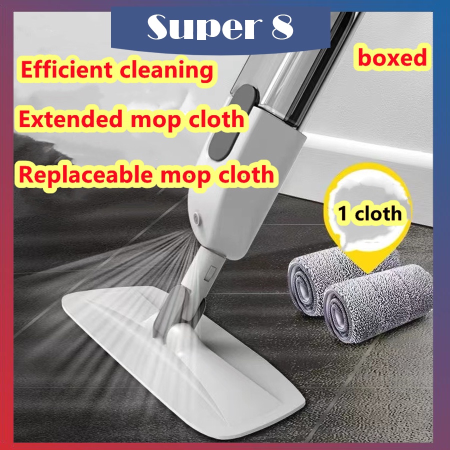 Spray Mop With Spinner Map Floor household Cleaning Spin mop with wiper ...